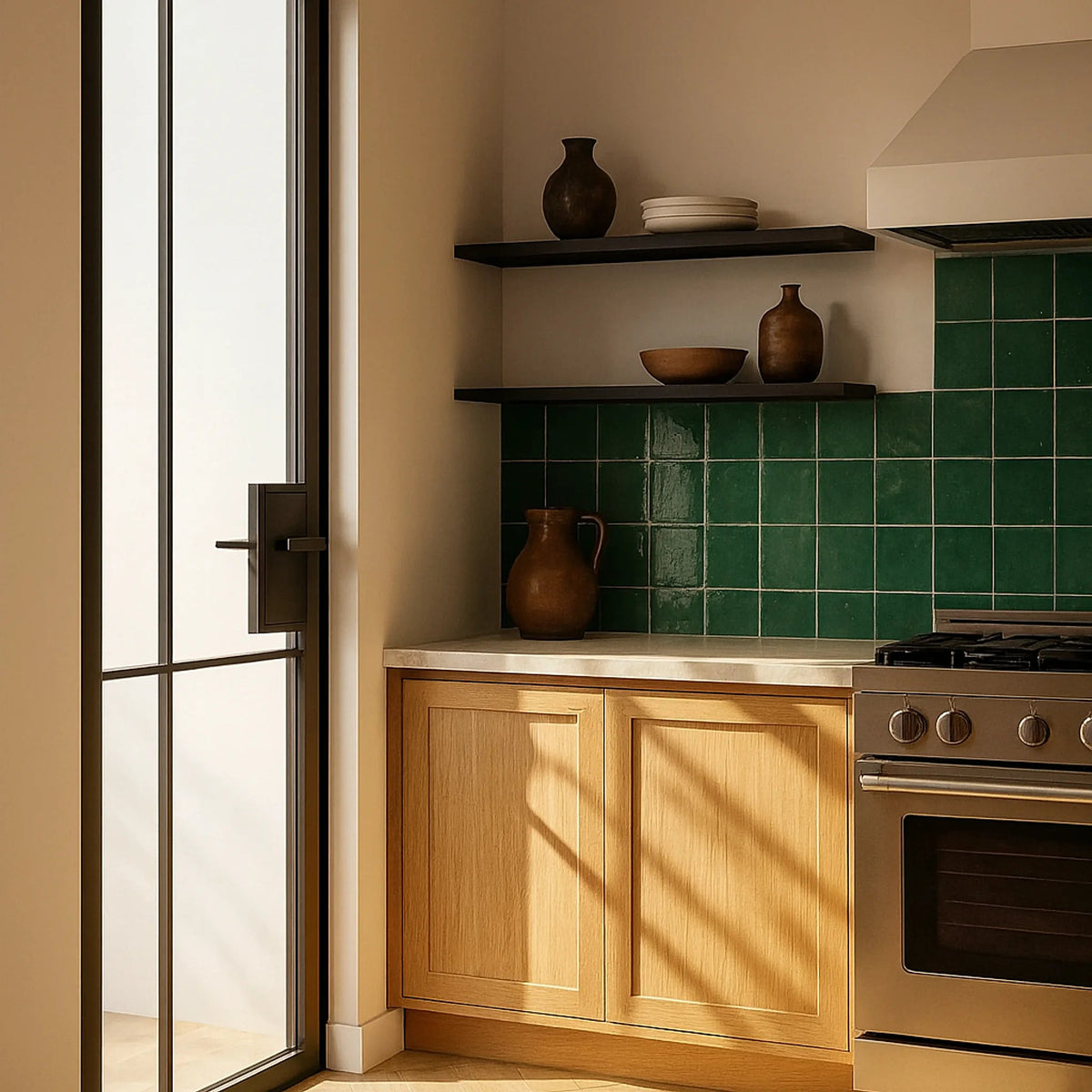 4 Lite Interior Steel Door – Bottom Outward Frosted Glass | Offset