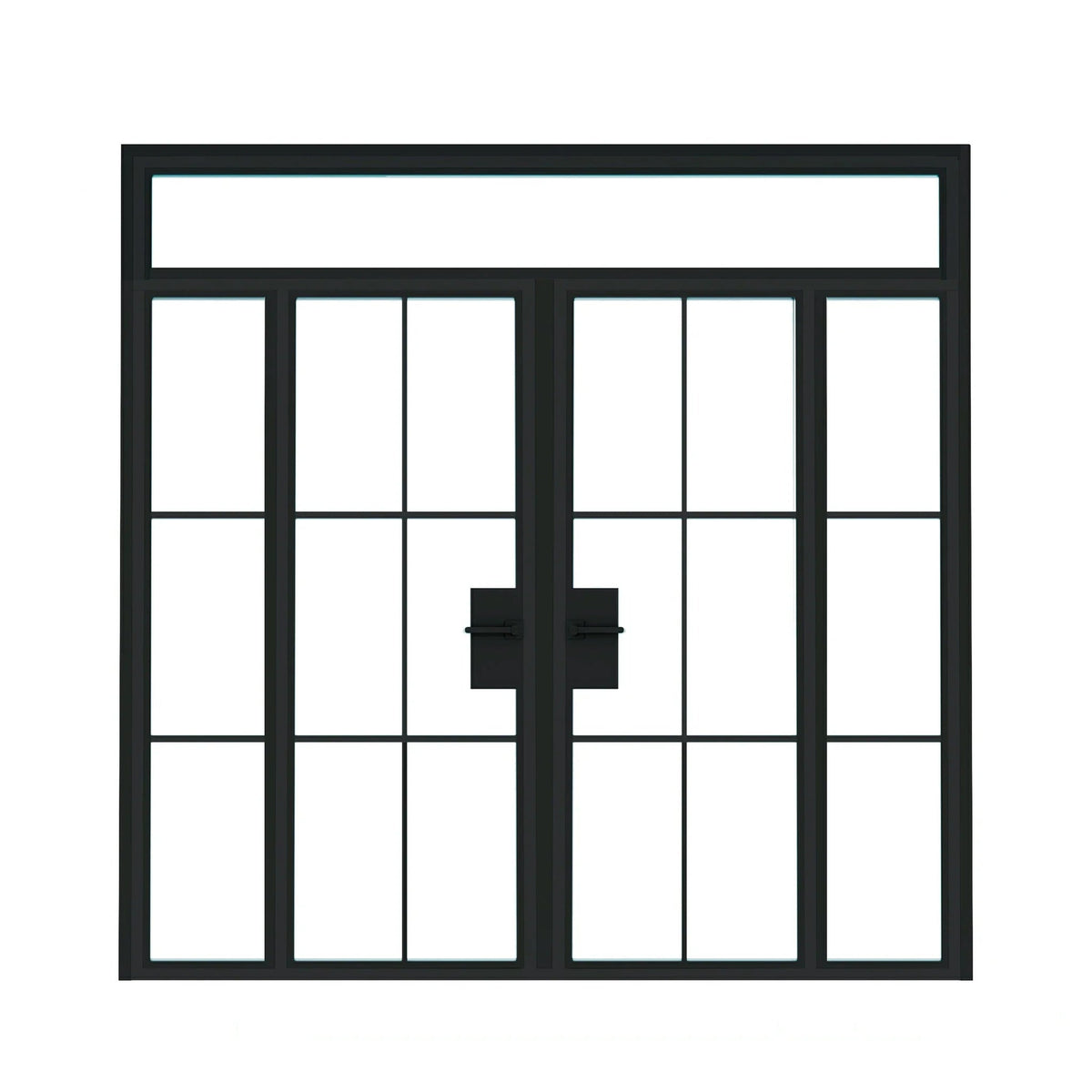 Interior Steel Glass Double Door – Transom & Sidelites | Classic Grid
